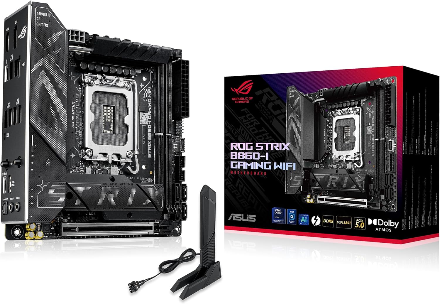 Материнская плата ASUS ROG STRIX B860-I GAMING WIFI B860 LGA 1851 mITX ...
