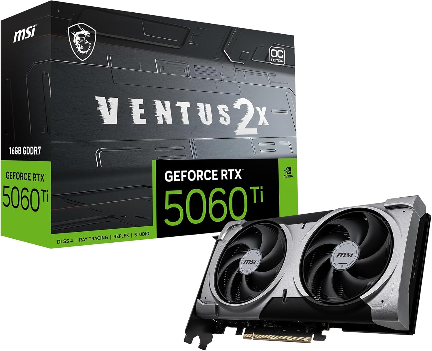Видеокарта MSI Gaming RTX 5060 Ti 16G Ventus 2X OC Plus Graphics Card ...